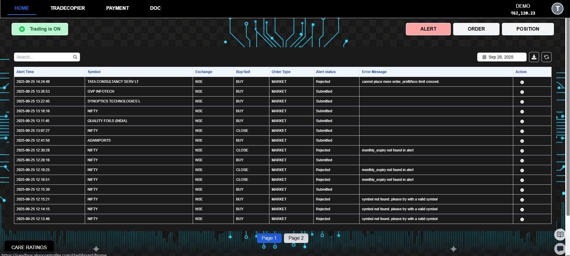 Algo Controller